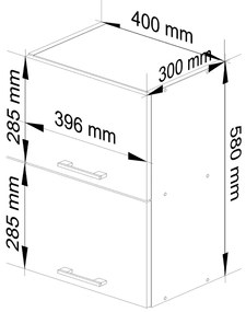 Kuchyňská skříňka Olivie W 40 cm cm bílá - závěsná