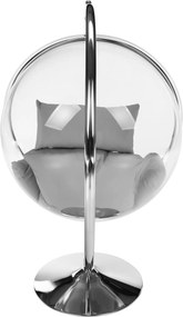 Závěsné křeslo se stojanem, transparentní/stříbrná/šedá, BUBBLE NEW TYP 3