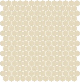 Hisbalit Skleněná mozaika béžová Mozaika 331A SATINATO hexagony 2,3x2,6 (33,33x33,33) cm - HEX331ALH