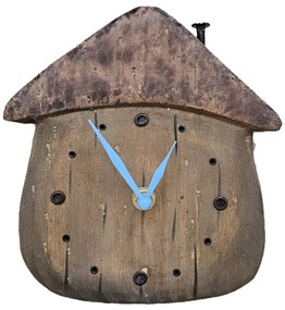 Dřevěné stolní hodiny ve tvaru domku - 18*5*19 cm / 1*AA