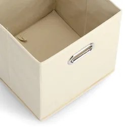 Úložný box, flísový, béžový, 28 x 28 x 28 cm