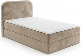 Čalouněná postel boxspring FORENA 90x200 cm béžová Matrace: Matrace Bonell pružinová