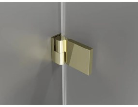 Mexen Lunar-B L výklopný sprchový kout pravý 70 x 70 cm, čiré sklo, zlatá lesklá, 832L-070-070-50-00-P