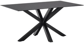 OnaDnes -20% Černý skleněný jídelní stůl Kave Home Argo 160 x 90 cm