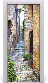 Samolepicí fototapeta na dveře s fotografií Italské uličky 85x205