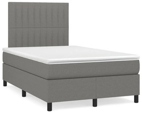 Box spring postel s matrací tmavě šedá 120x190 cm textil