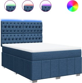 Box spring postel s matrací modrá 140x200 cm textil 3294004