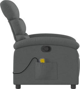 Masážní křeslo s polohovacím mechanismem, tmavě šedé, látkové 3205810