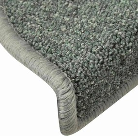 Schodové rohože 15 ks 56 x 17 x 3 cm tmavě zelené půlkulaté 322360
