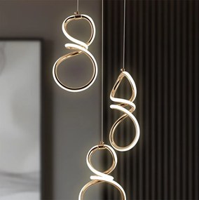 Toolight Závěsné LED svítidlo Luxury Glamour 5 G073-3CPR zlaté