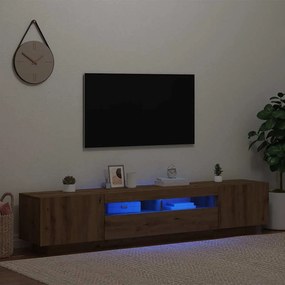 TV stolek s LED dub artisan 200x35x40 cm kompozitní dřevo 3329166