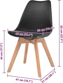 Jídelní židle 2 ks černé plast 244787