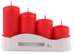 Adventní svíčky sestupné - 2 červená mat