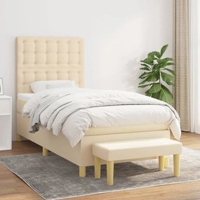 Box spring postel s matrací krémová 100 x 200 cm textil 3137458