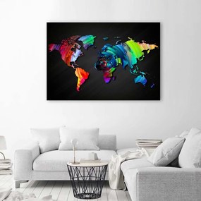Gario Obraz na plátně Mapa světa s více barvami Rozměry: 60 x 40 cm
