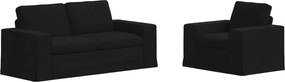 Set pohovek 2 ks Černá textil 3407546