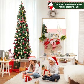 Costway 210 cm Umělý poloviční vánoční stromeček sváteční strom s 150 LED světly