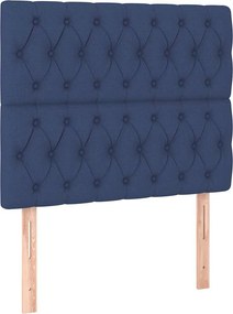 Box spring postel s matrací a LED modrá 90x200 cm textil 3135651
