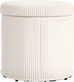 HOMCOM Kulatý úložný ottoman s víkem, čalouněný měkkým sametem, odnímatelné víko pro chodbu, ložnici nebo obývací pokoj Ø40x41 cm Beige | Aosom