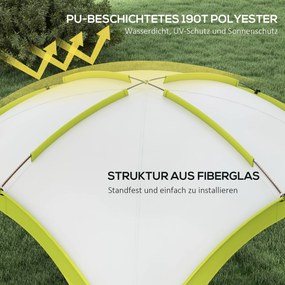 Přístřešek pro akce 3,5 x 3,5 m Pavilon s hákovými dveřmi Voděodolný zimní zahradní pavilon Zelený