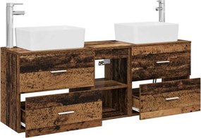 Sada koupelnových skříněk 3 ks Staré dřevo 53 x 34,5 x 63 cm 3405857