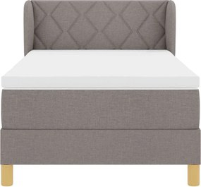 Postel s boxspringem s čelo Taupe 90 x 200 cm textil 3340259