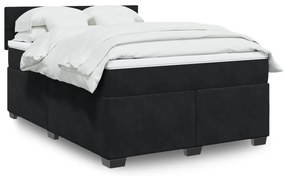 Box spring postel s matrací černá 160x200 cm samet 3286356