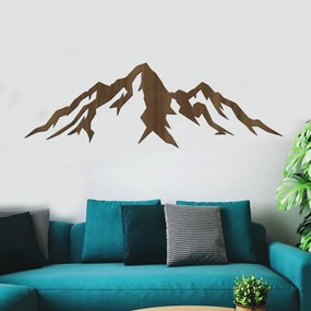 Dřevěný obraz Horské vrcholky Rozměry (cm): 120x40, Barevný vzor: Ořech