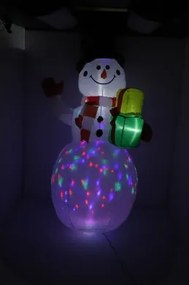 Nafukovací sněhulák s RGB LED projektorem 150 cm