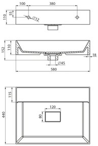 Sapho - Závěsné umyvadlo GODIVA 58x44 cm mramor/bílá
