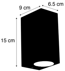 Sada 4 nástěnných lamp tmavě šedých 2-světlo IP44 - Baleno