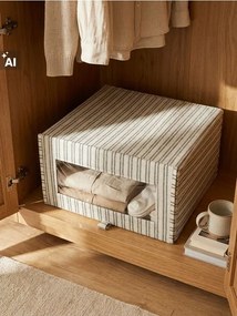 Sinsay - Skládací úložný box s pruhy a okénkem - zelená
