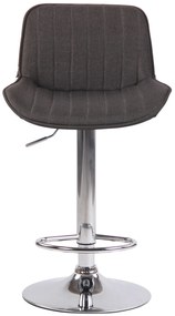 Barová židle Haugo - látkové čalounění - chromovaný rám | tmavě šedá