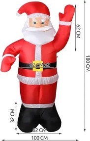 Nafukovací Santa Claus 180 cm s LED osvětlením a kompresorem