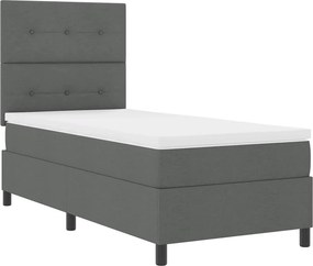 Postel s boxspringem s čelo Tmavě šedá 80 x 200 cm textil 3339344