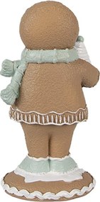 Hnědá vánoční dekorace Perníček Gingerbread s dortíkem - 6*4*11 cm