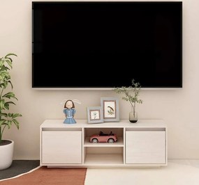 vidaXL TV stolek 110 x 30 x 40 cm masivní borové dřevo [809904] Barva: Bílá