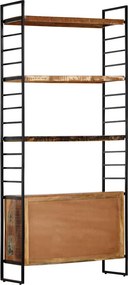4patrová knihovna 80 x 30 x 180 cm masivní recyklované dřevo 284419