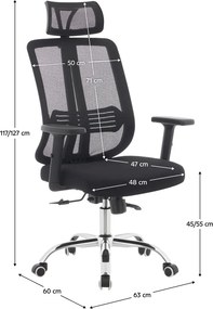 Kondela Kancelářské křeslo, černá/chrom, nosnost 150 kg, DUVAL