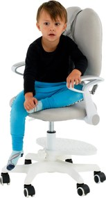 Rostoucí židle s podnoží a šlemi, šedá/bílá, ANAIS