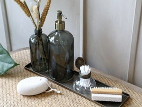 Chic Antique Skleněný dávkovač na mýdlo Coal 1 l, šedá barva, sklo, plast