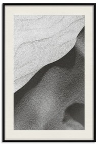Plakát Duny - černobílá kompozice se písečnými vlnami uprostřed pouště