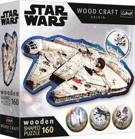 Dřevěné puzzle trefl wood craft origin puzzle star wars: millennium falcon 160 dílků