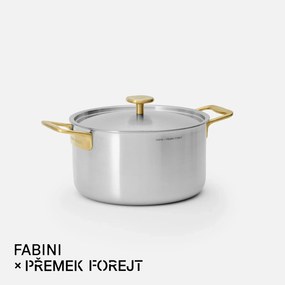 Fabini Kastrol FABINI & Forejt, ø 24 cm (5,5 l) - Nerezový beznýtový kastrol z vícevrstvé nerezové oceli s poklicí