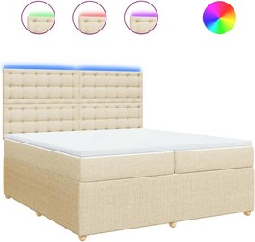 Box spring postel s matrací krémová 200x200 cm textil 3294482