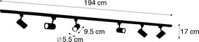 Chytrý kolejnicový systém s 6 bodovými světly bílý 1-fázový 200cm - Iconic Jeana