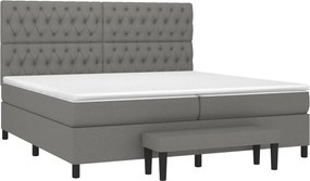 Box spring postel s matrací tmavě šedá 200x200 cm textil 3136862