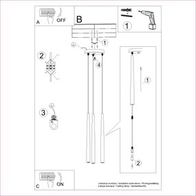 Sollux SL.1463 - Lustr na lanku BLISS 3xG9/8W/230V černá