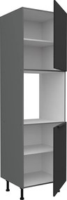 ARIA ab | vysoká skříňka 60 DP-215 2F na vestavnou troubu | 60 cm | ANTI FINGERPRINT povrch | antracit/černá