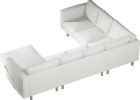 Potah na pohovku IKEA Norsborg rohová, 5-místná se šezlongem barva krémová látka pletený vzor